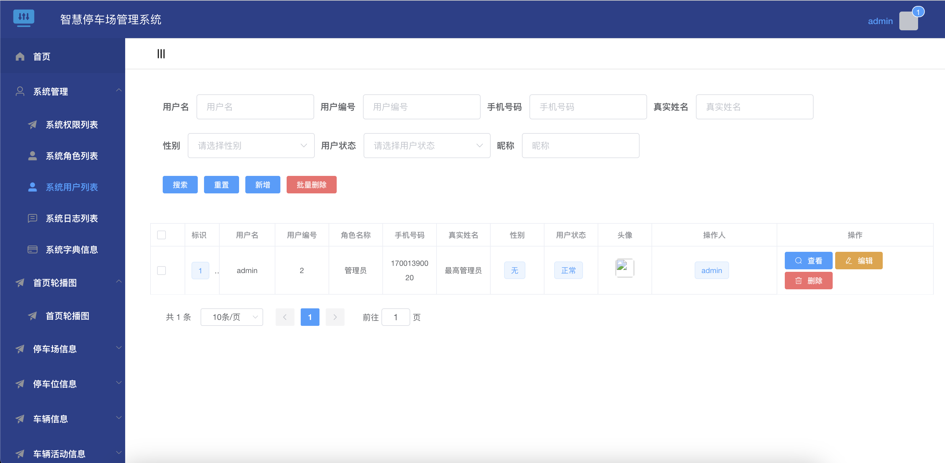 基于java Vue Springboot 打造的智慧停车场 毕设项目功能介绍这是一个基于springboot2x Vue26 Elementui Mybatisplus Java18